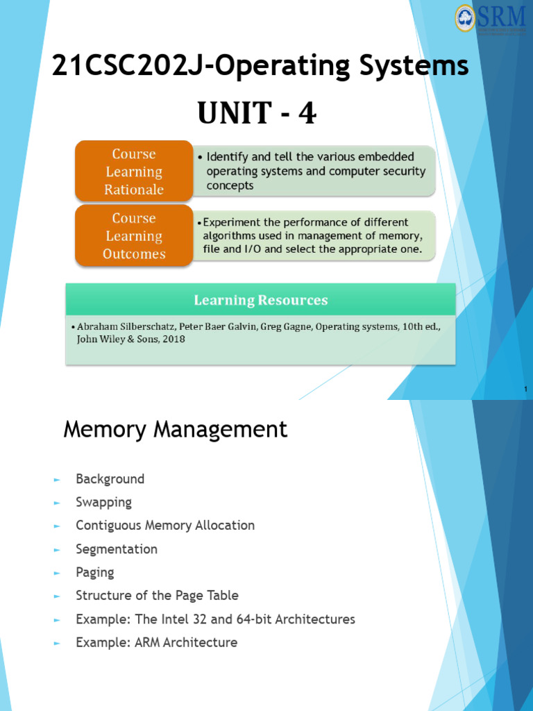 Unit 4 - 21CSC202J - Operating Systems | PDF | Process (Computing ...