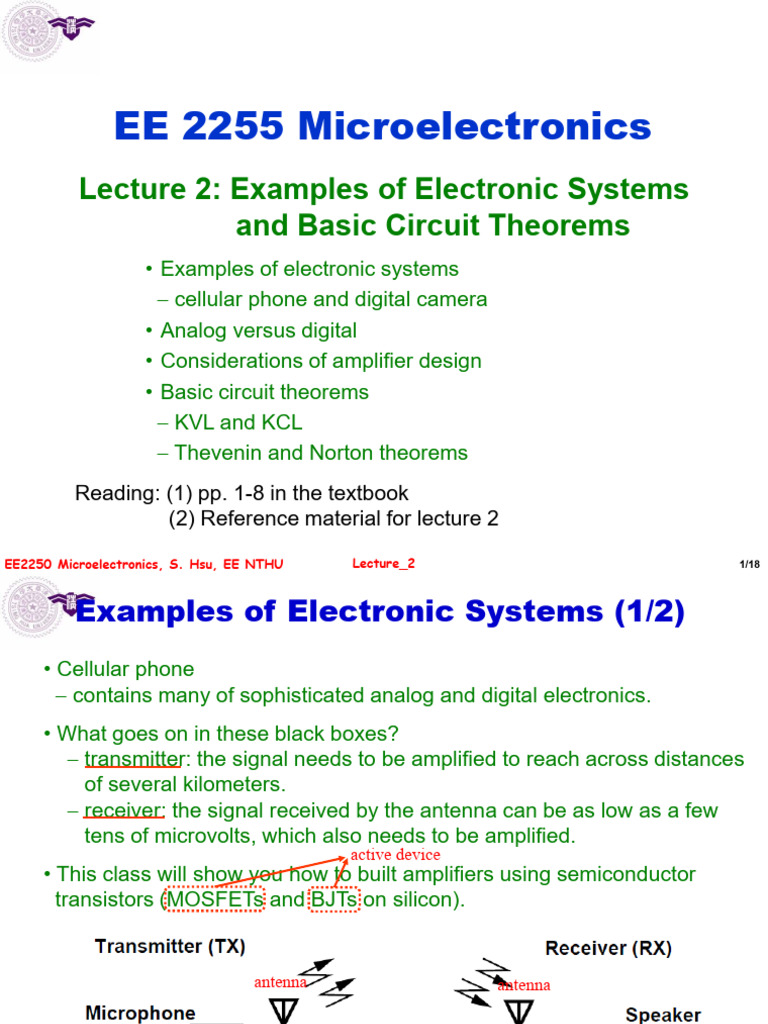 Lecture 2 - System and Basic Circuit Theorem | PDF | Analogue ...