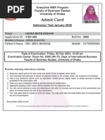 IBA Exam Admit Card Instructions | PDF