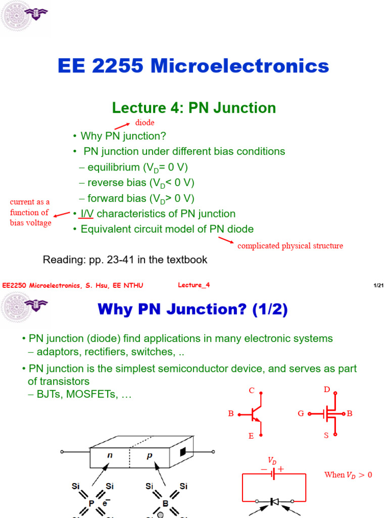 Lecture 4_PN junction | PDF | P–N Junction | Bipolar Junction Transistor