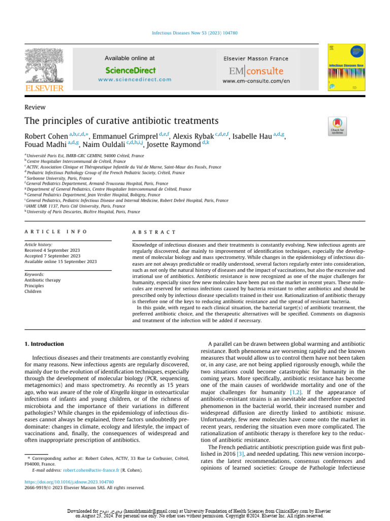 2023 The principles of curative antibiotic treatments | PDF ...