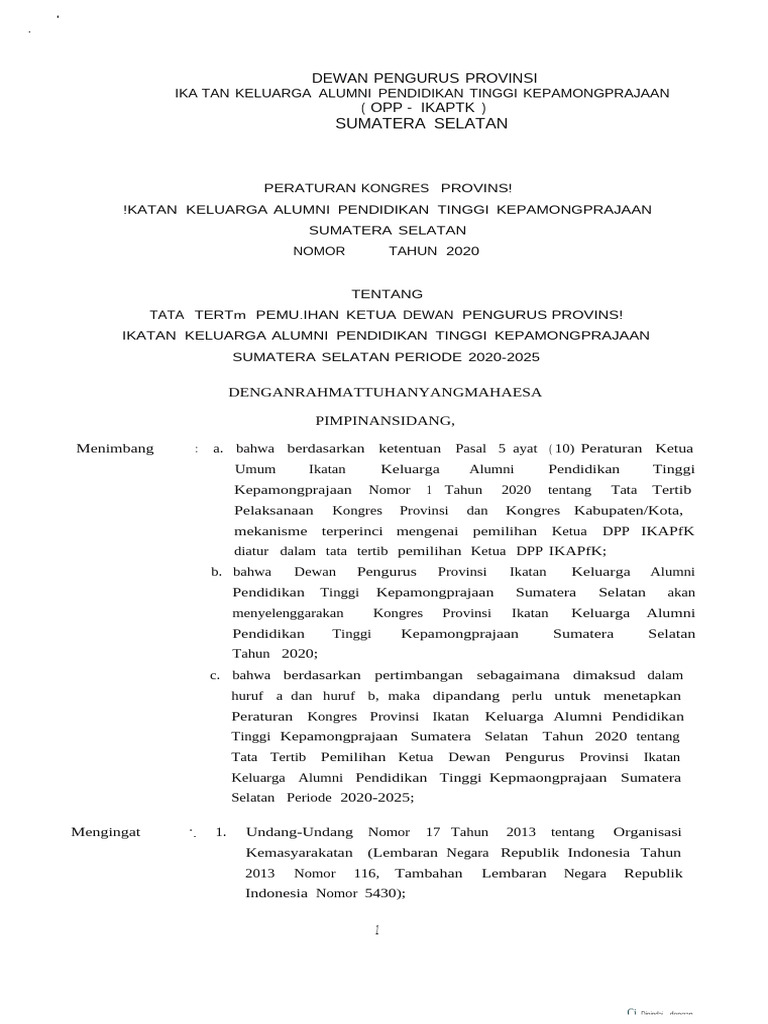 Tata Tertib Pemilihan Ketua DPP | PDF