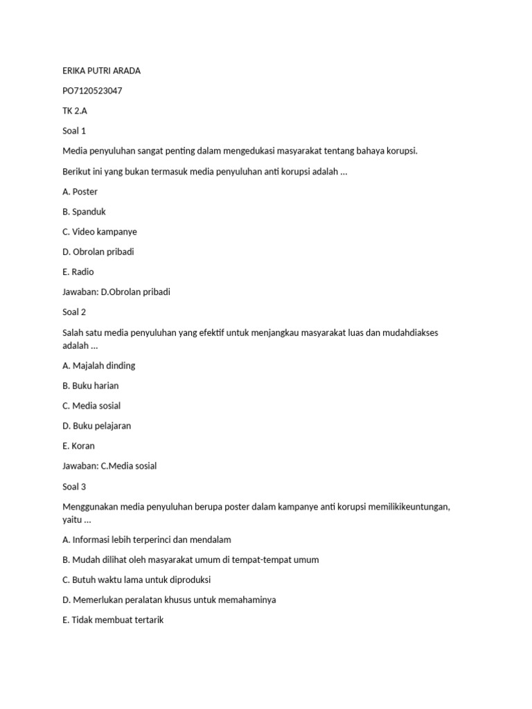 Soal Pbak Tk.2a | PDF