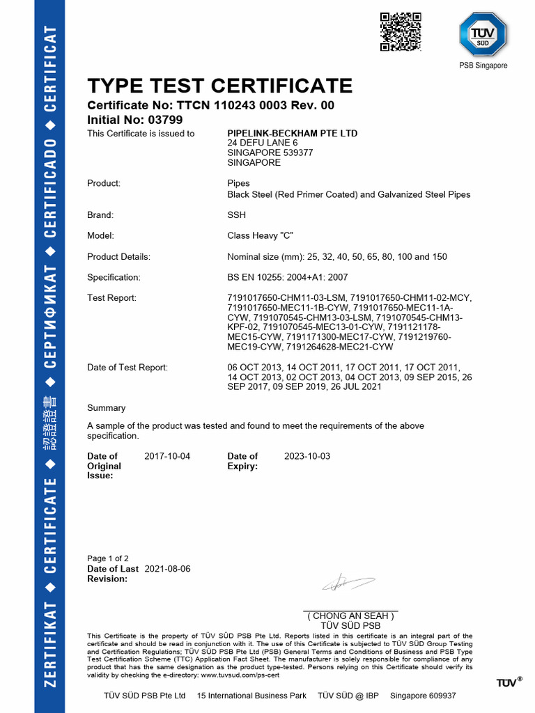 03-10-2023^ GI Class C (Heavy) Test Cert | PDF