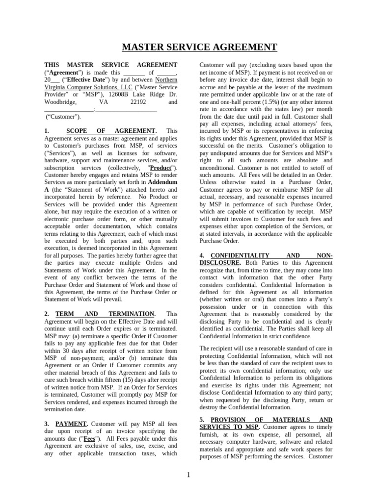 Master-Services-Agreement | PDF | Receipt | Legal Liability