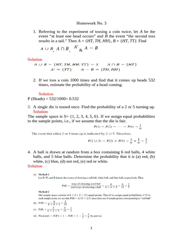 Homework No.3_ Probability | PDF