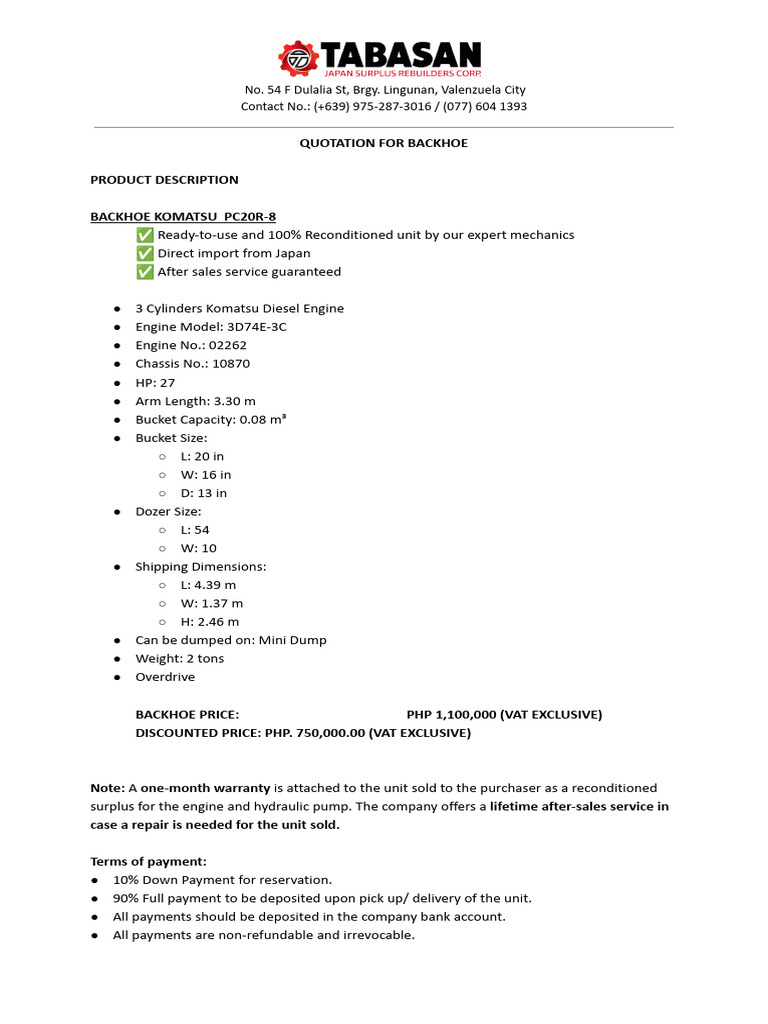 Backhoe Komatsu Pc20r 8 10870 | PDF