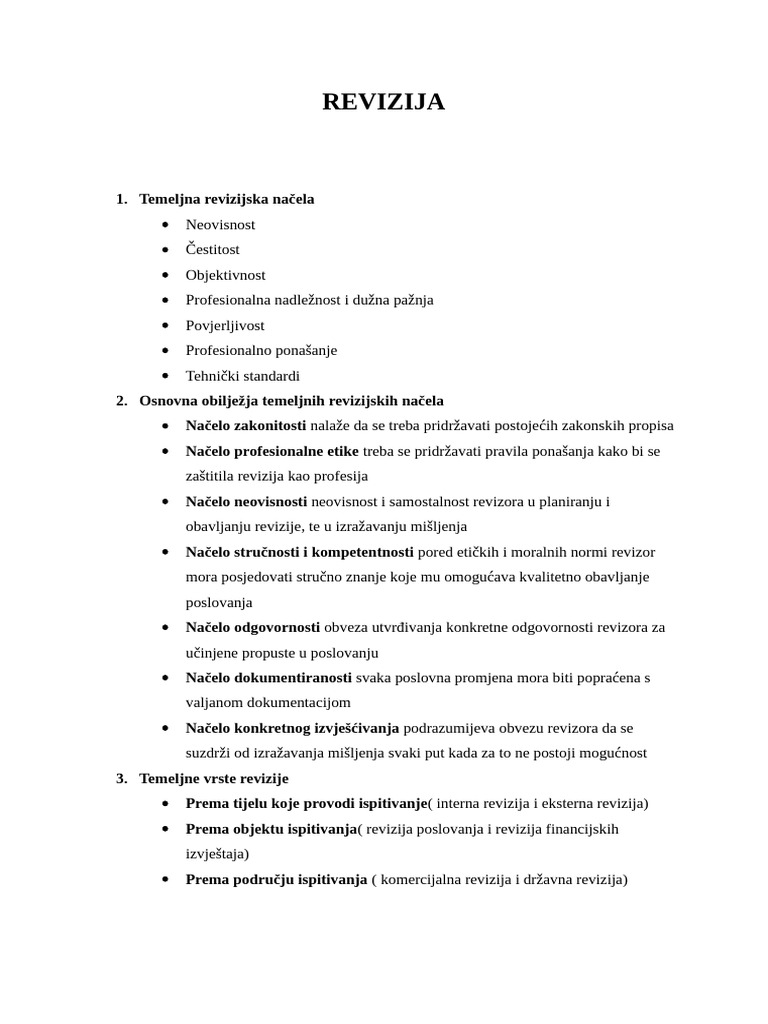 Revizija Skripta | PDF