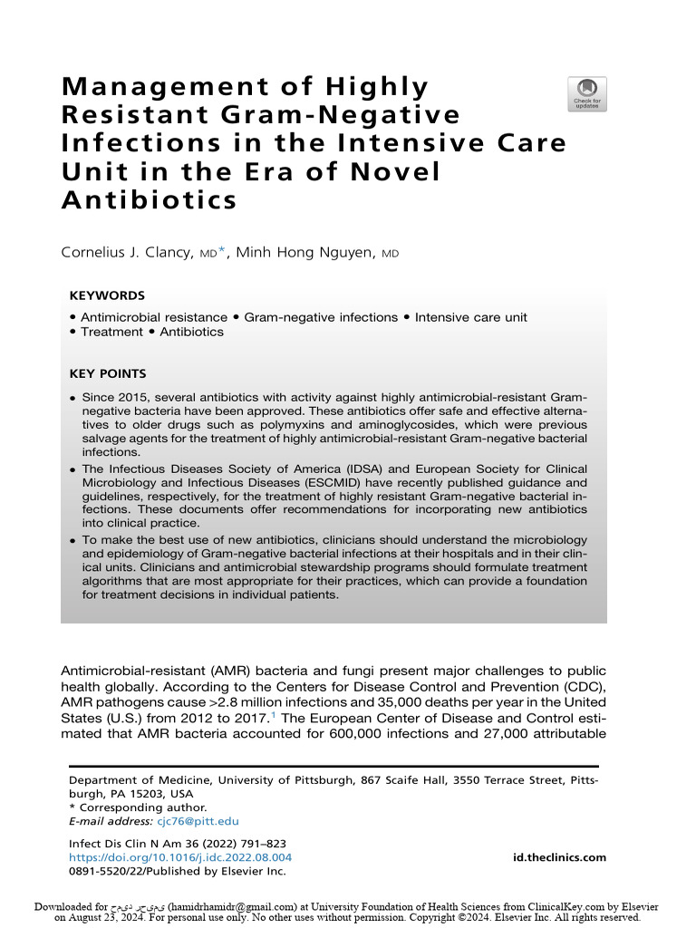 2022 Management of Highly Resistant Gram-Negative Infections in the ...