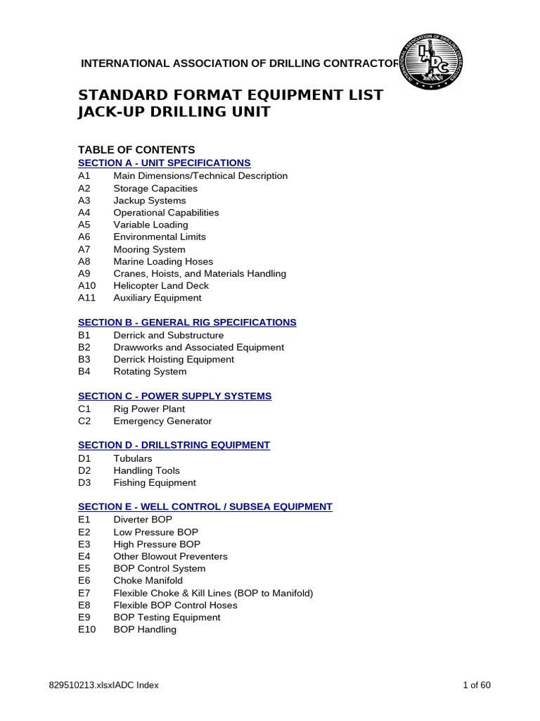 JurMsheireb IADC Rig List | PDF | Horsepower | Crane (Machine)