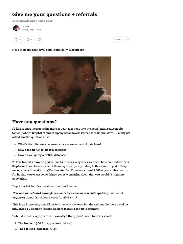 Give Me Your Questions + Referrals | PDF | Mobile App | Databases