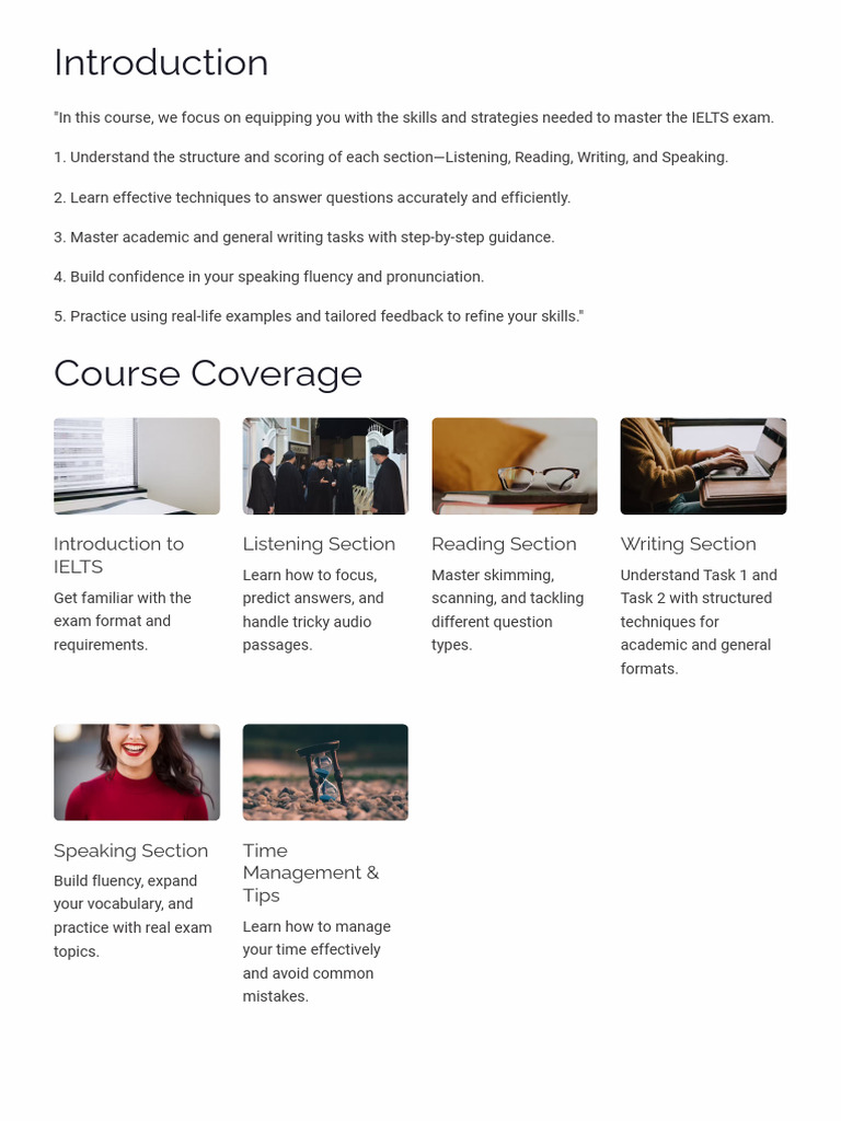 IELTS Exam Mastery Course Guide | PDF | International English Language ...
