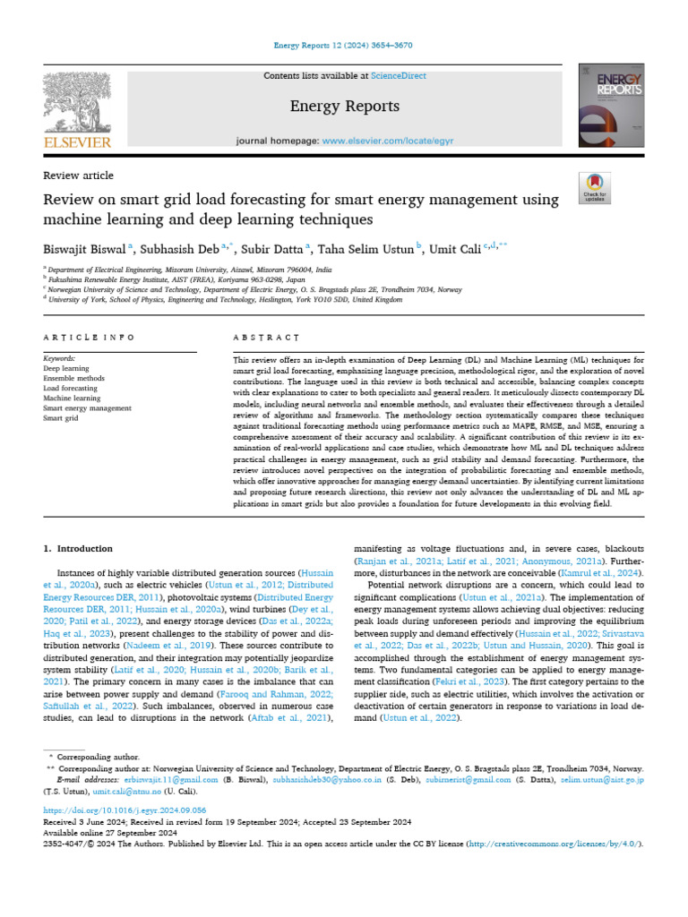 Smart Grid Load Forecasting Review | PDF | Forecasting | Machine Learning