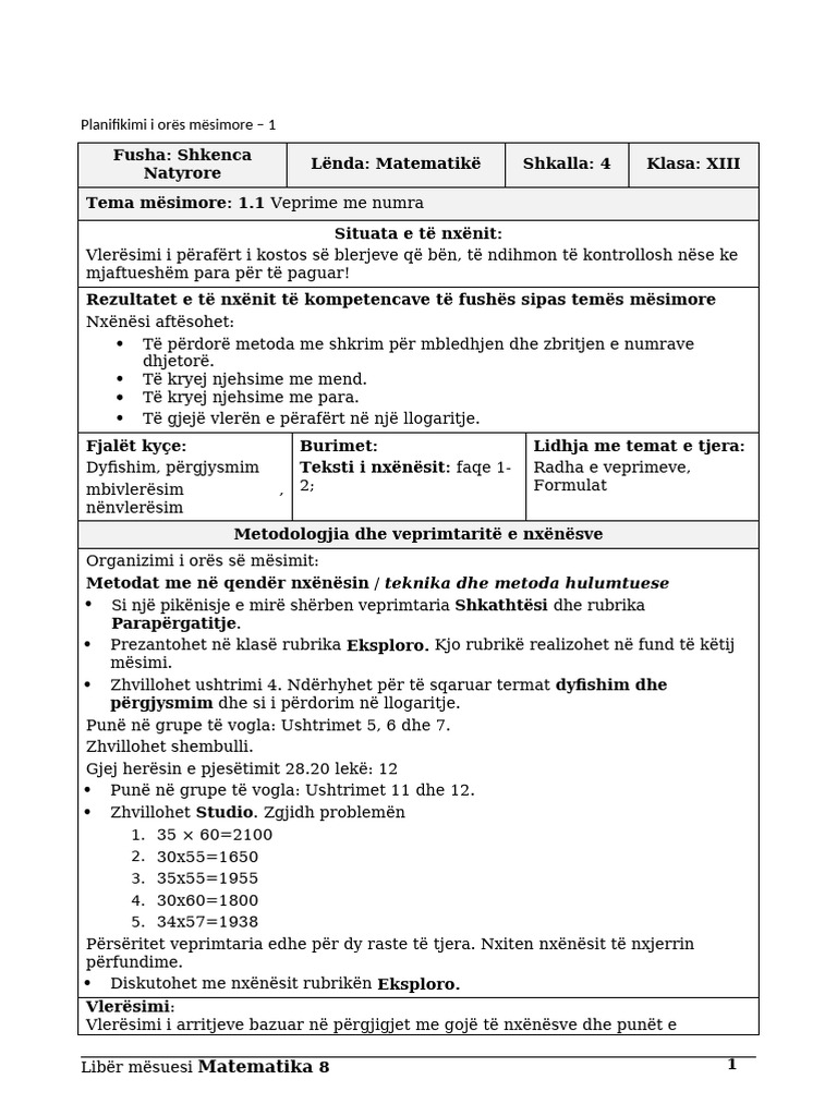Matematika 8 Ditare 2 | PDF