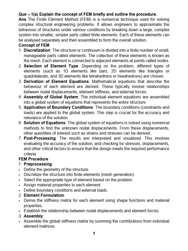 Fem | PDF | Finite Element Method | Bending