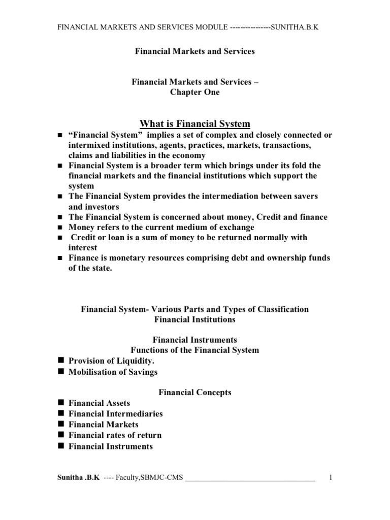 Financial Markets and Services Notes | Download Free PDF | Securities ...