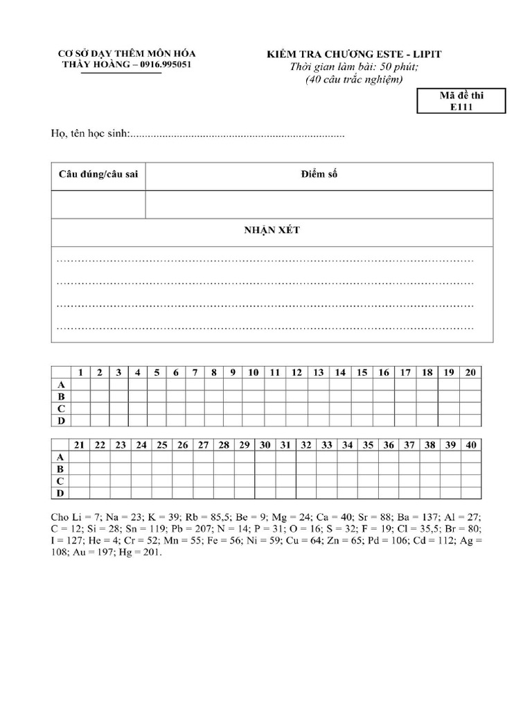 KIEM-TRA-ESTE-LIPIT | PDF