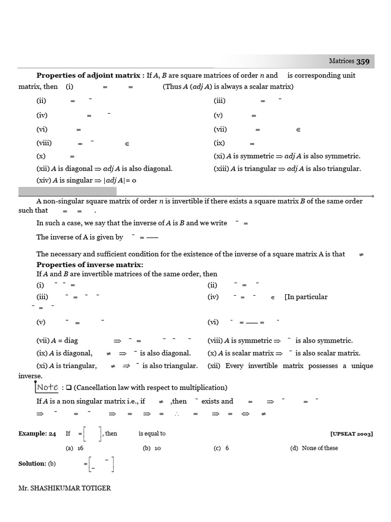 06 Matrices (E) Part Ii Theory | PDF | System Of Linear Equations | Matrix (Mathematics)