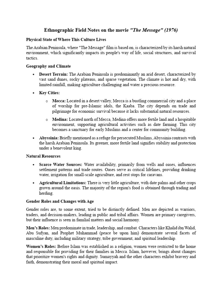 Ethnographic Field Notes On Movie - Ahamed Zakaria | PDF | Muhammad ...