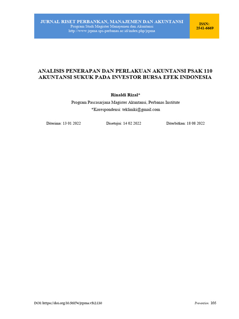 Akuntansi Sukuk: Analisis PSAK 110 di Indonesia | PDF