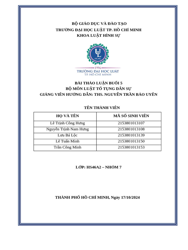 HS46A2 - Nhóm 7 - TTDS lần 5 | PDF