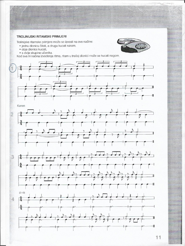 Trolinijski Ritamski Primjeri | PDF