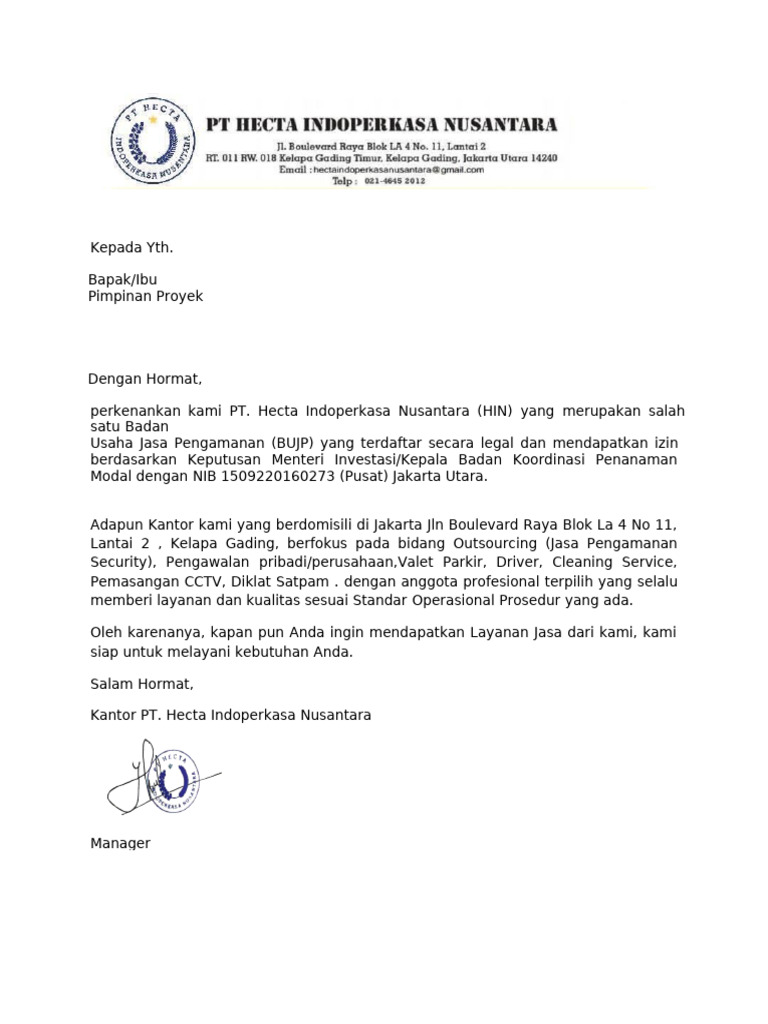 SURAT PENAWARAN hin | PDF