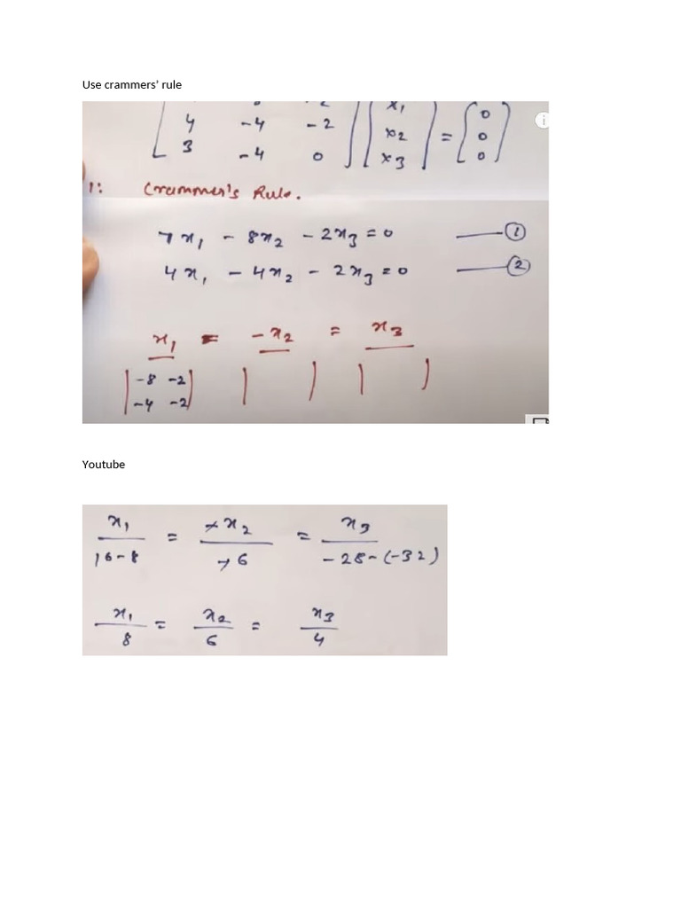 solution for eigen vectors | PDF solution for eigen vectors | PDF