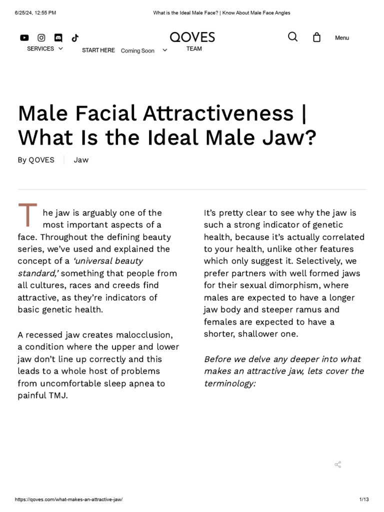 What Is The Ideal Male Face - Know About Male Face Angles | PDF ...