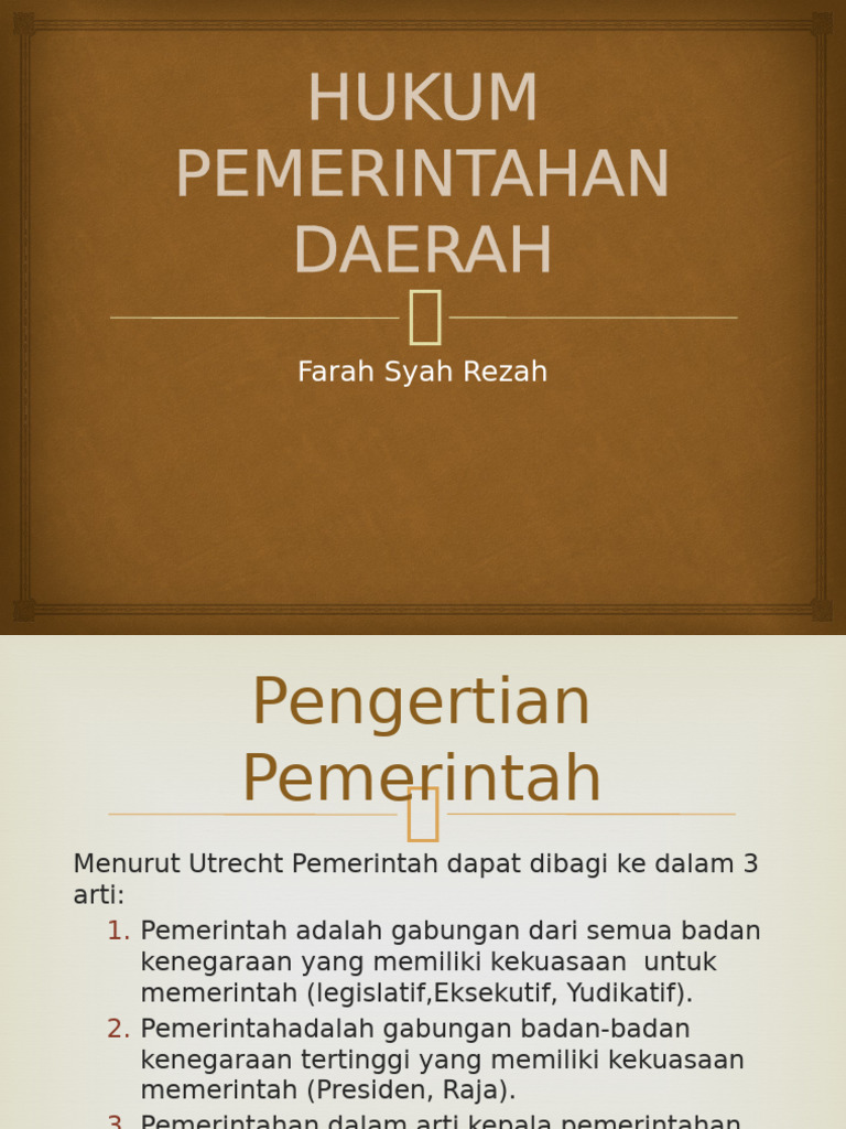 Hukum Pemerintahan Daerah | PDF