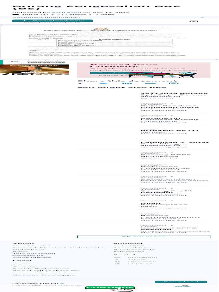 Borang Pengesahan BAP (B5) PDF | PDF