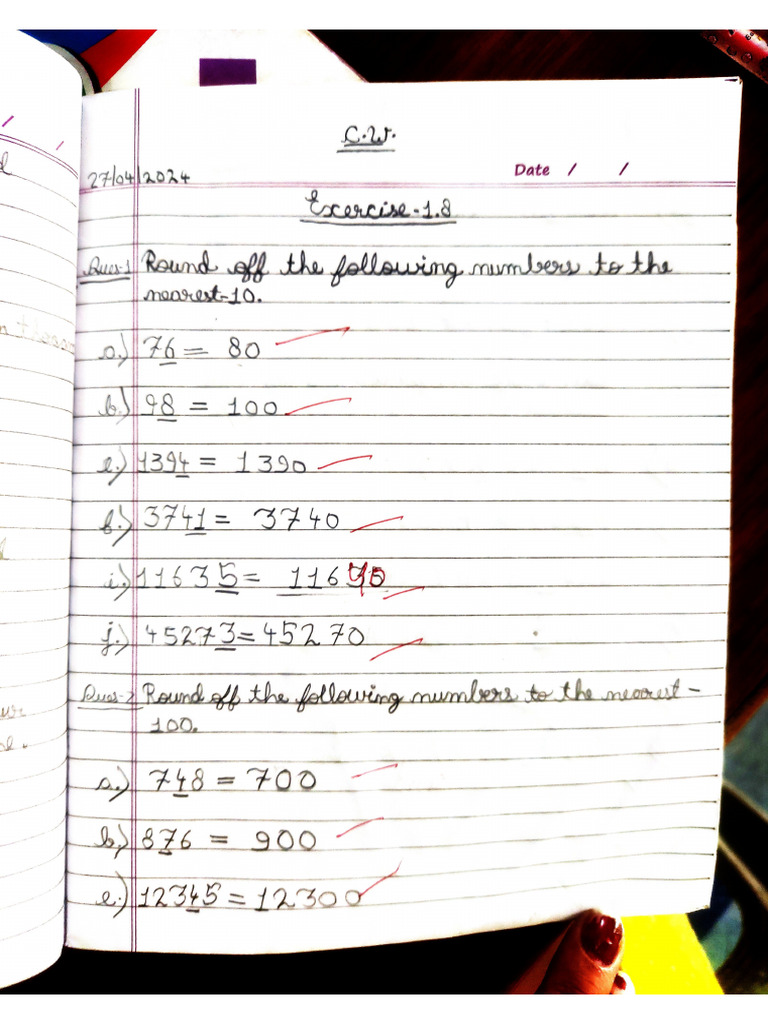 Maths Class 4 (1.8 To Rev Exercise) | PDF