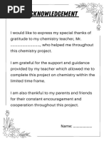 Acknowledgement For Chemistry Project | PDF | Art