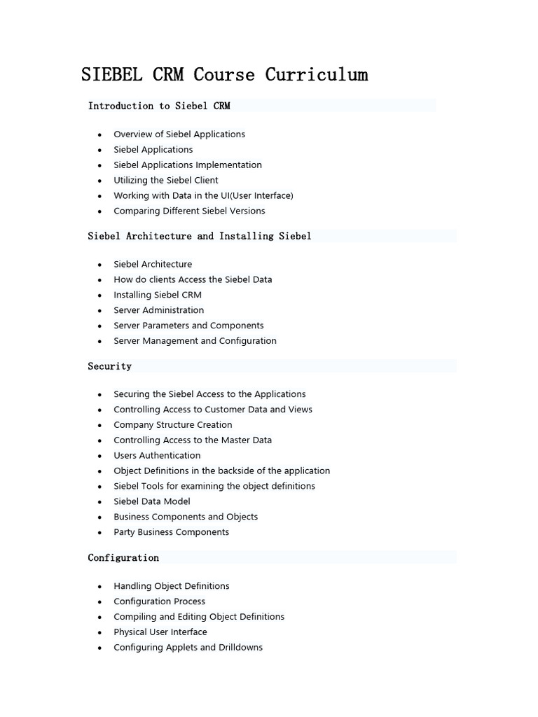 Siebel CRM | PDF | Web Service | World Wide Web