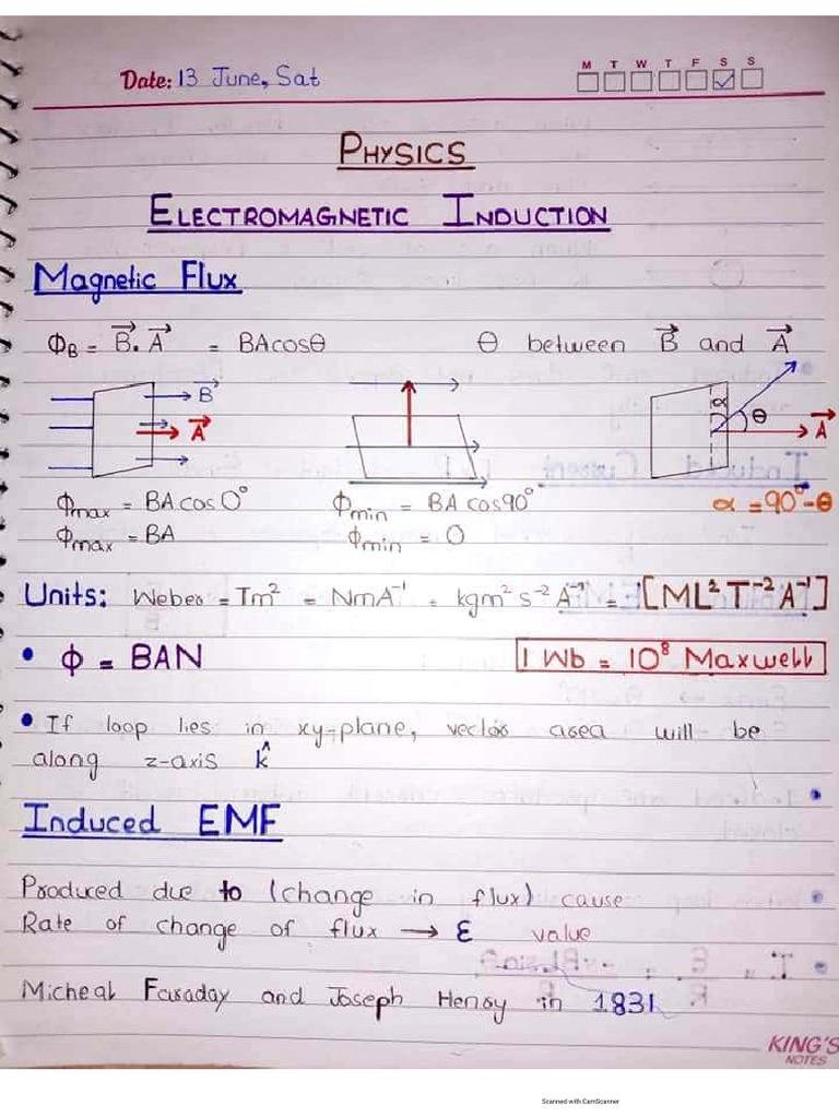Physics Electromagnetic Induction | PDF