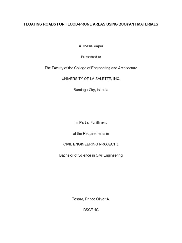 Ce Project 1 Tesoro | PDF | Sustainability | Infrastructure