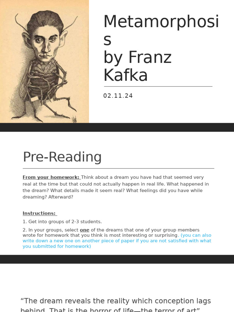 02.19.24 - Metamorphosis Holiday Homework Review & Introduction | PDF ...