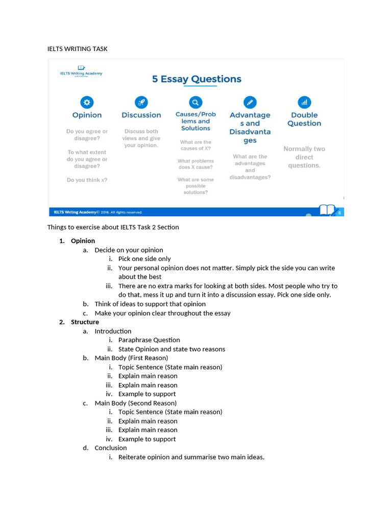 IELTS WRITING TASK | PDF