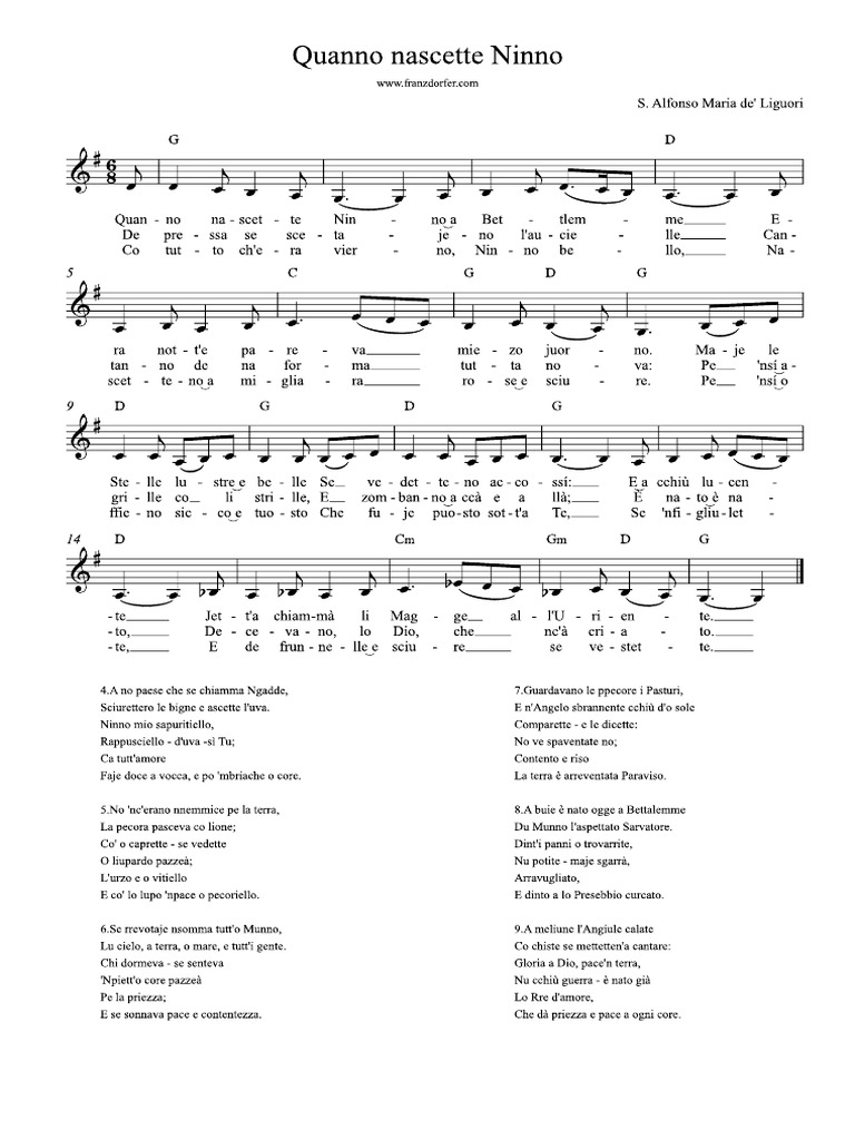 Quanno Nascette Ninno - Partitur-G | PDF