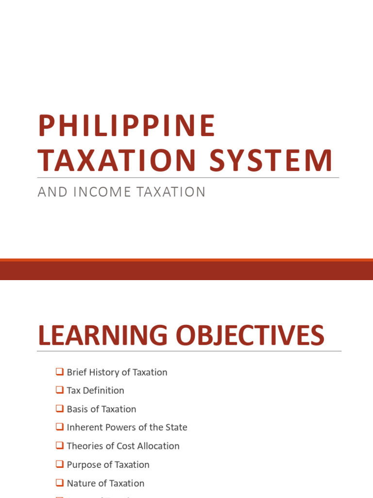 1.1. Philippine Taxation System - Introduction 1 | PDF | Taxes ...