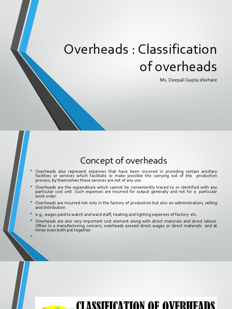 Understanding Overheads Classification | PDF