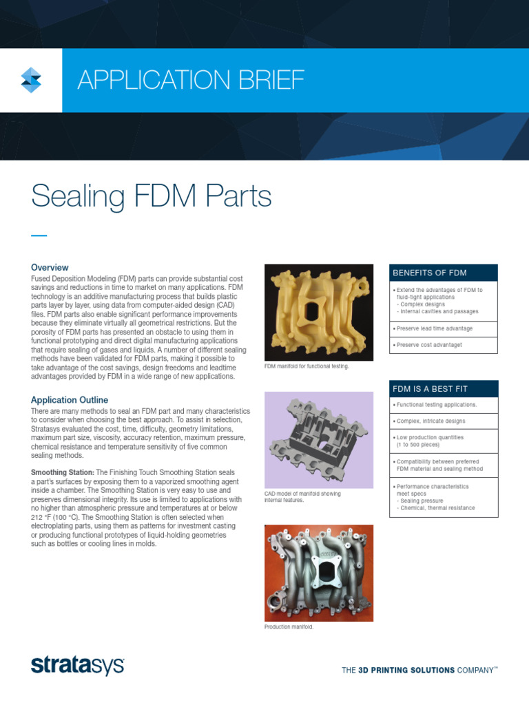 Sealing Parts - EN FDM Application Brief | PDF | 3 D Printing | Epoxy