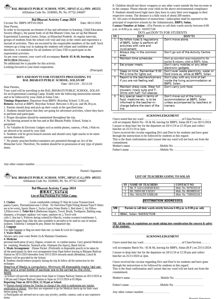 Solan Circular For Students | PDF | Sweater | Clothing