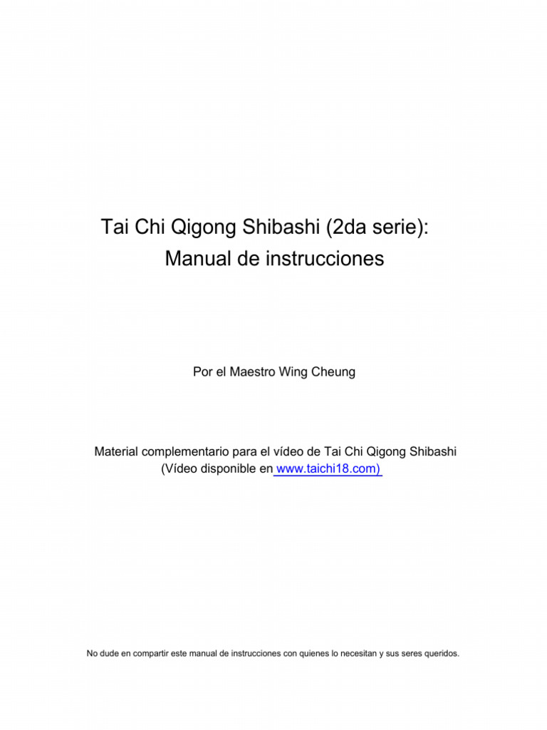 Shibashi 2 Manual | PDF | Qigong | Mano