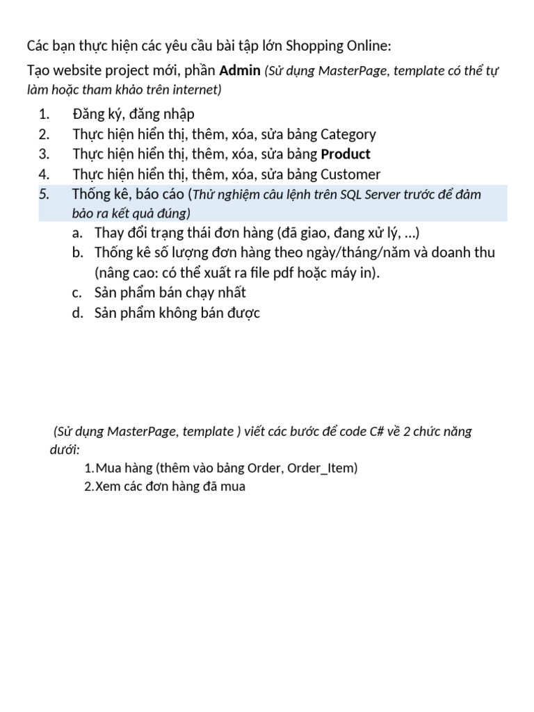 Yeucau Trenlop BTL | PDF