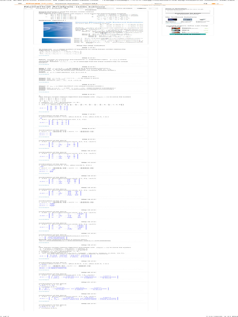 Numerical Analysis - 9th Edition - CH 6.1 - P 16E | PDF | System Of Linear Equations | Algebra