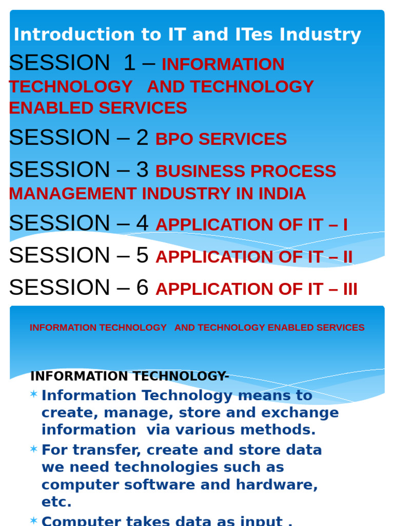 Introduction To IT and ITes Industry | PDF | Outsourcing | Business ...