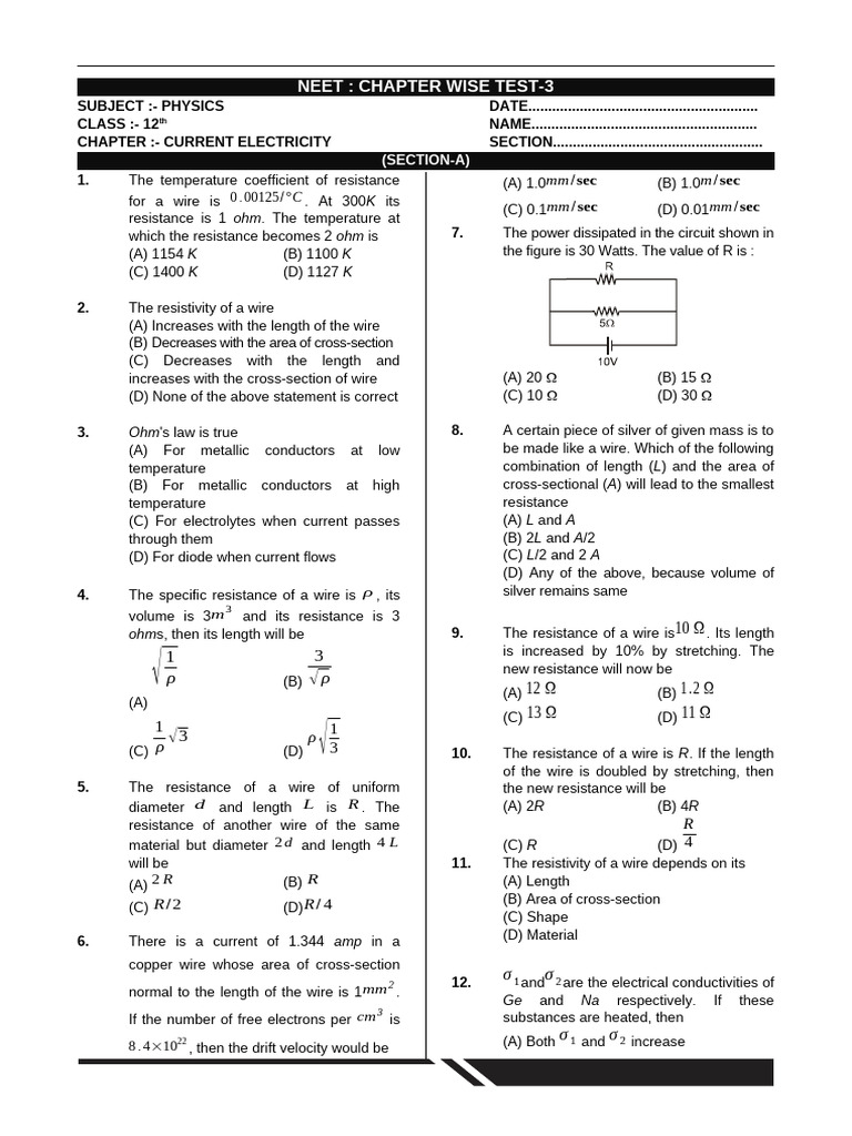 Physics Paper | PDF | Electrical Resistance And Conductance | Series And Parallel Circuits