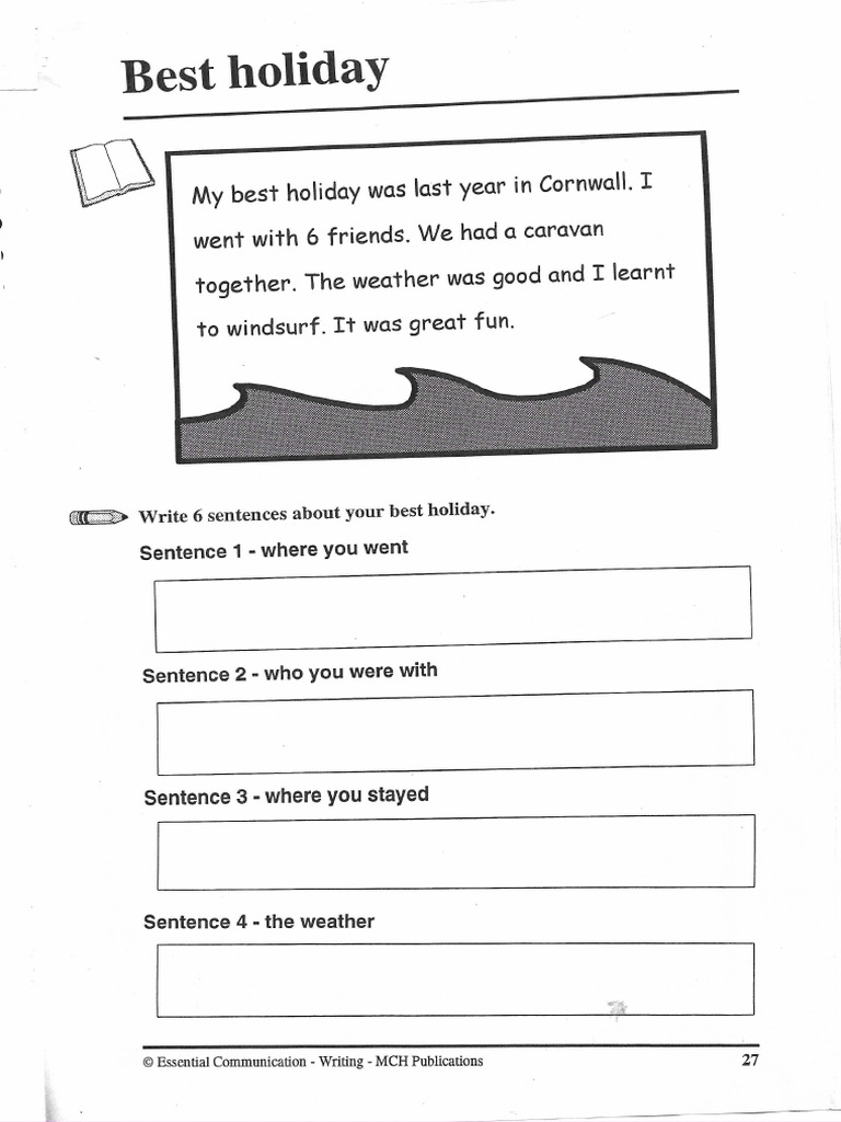 My Best Holiday - SIMPLE PAST Sentences 1 | PDF
