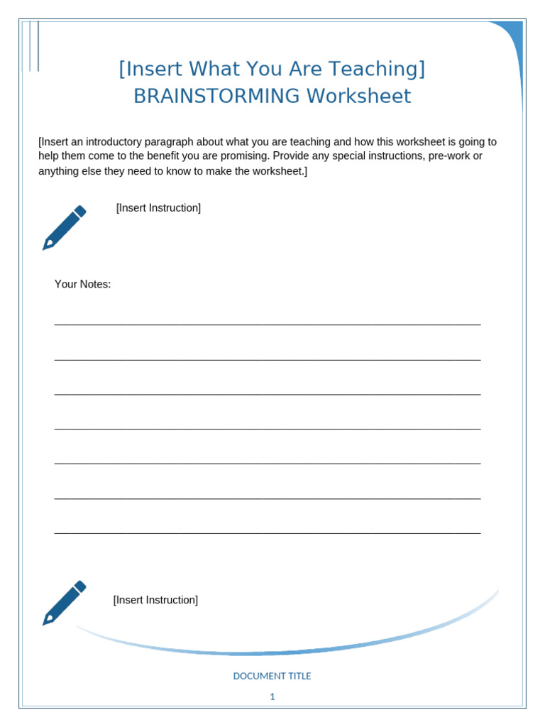 Slate Blue Worksheet Template | PDF